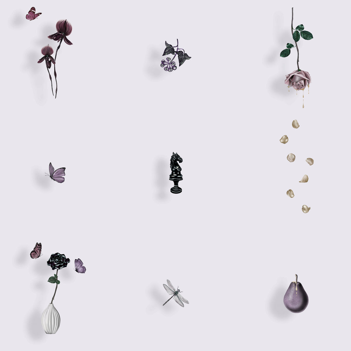 Witch & Watchman 'Masquerade' White Wallpaper – Jane Richards Interiors